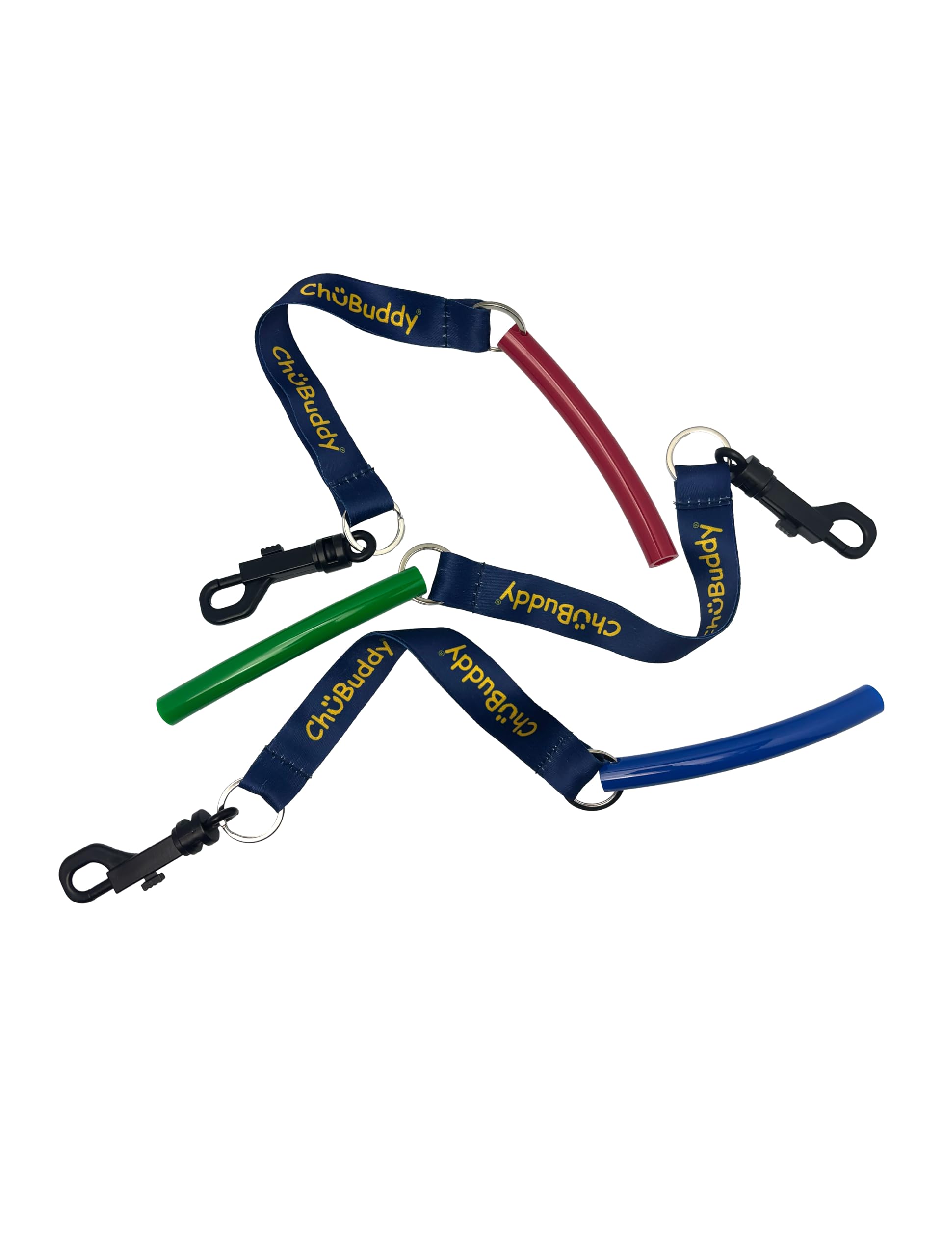 Chubuddy Navy Sublimated Chewy Holders Set of (2) - Two Sublimated tethers and Two Natural Straps