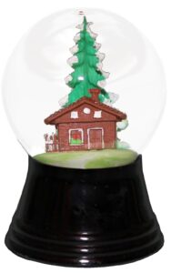 alexander taron importer pr1223 perzy snowglobe, small chalet-2.5" h w x 1.5" d, white