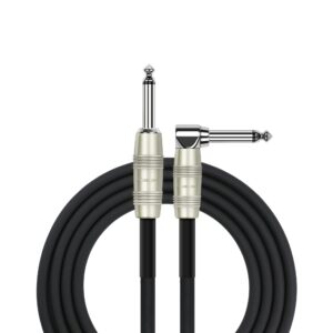 kirlin cable ip-202pr-10/bk - 10 feet - straight to right angle 1/4-inch plug instrument cable black pvc jacket