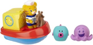 daniel tiger's neighborhood baby bath tub toy daniel's bathtub voyage adventure, 6 piece set - perfect for baby/toddler boys and girls 18 months and up