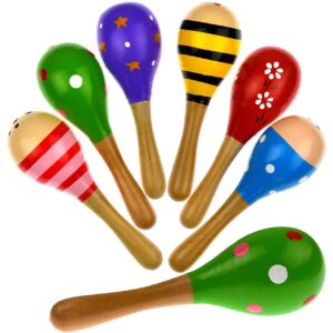 dazzling toys maracas for kids -12 fiesta party decoration maracas –mini wooden maracas baby toy -mexican party decorations -toy maracas party favors - musical instrument –music toys for toddlers