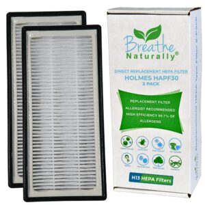 aftermarket hapf30d-u2 holmes hepa type filter (2) pack includes premium carbon activated prefilters by breathe naturally