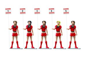 carrera 21123 set of grid ladies realistic scenery accessory for slot car race track, red