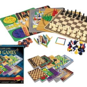 Merchant Ambassador: Classic Games, Enjoy 100 Different Games, Includes 5 Double-Sided Playing Boards, Fun for Children and Adults, For Ages 3 and up