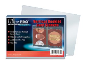 ultra pro vertical booklet trading card sleeves (100 count pack), clear