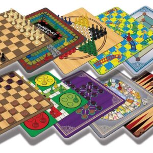 Merchant Ambassador: Classic Games, Enjoy 100 Different Games, Includes 5 Double-Sided Playing Boards, Fun for Children and Adults, For Ages 3 and up