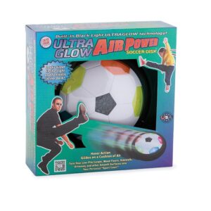 Air Power Ultraglow Soccer Disk - Glowing Floor Hockey, Hover Toy Sport Kickball Game by Can You Imagine