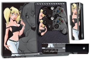 designer skin sticker for the xbox one console with two wireless controller decals mandy black