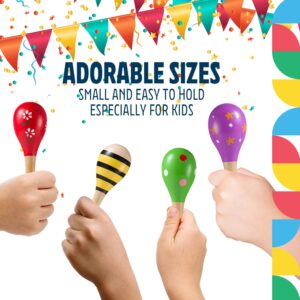 Dazzling Toys Maracas for Kids -12 Fiesta Party Decoration Maracas –Mini Wooden Maracas Baby Toy -Mexican Party Decorations -Toy Maracas Party Favors - Musical Instrument –Music Toys for Toddlers