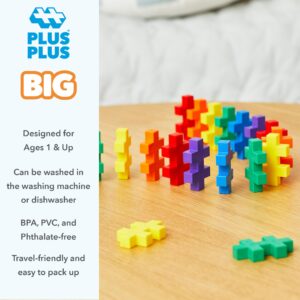 PLUS PLUS BIG - Open Play Set - 600 Piece in Storage Tub- Basic Color Mix, Construction Building Stem Toy, Interlocking Large Puzzle Blocks for Toddlers and Preschool