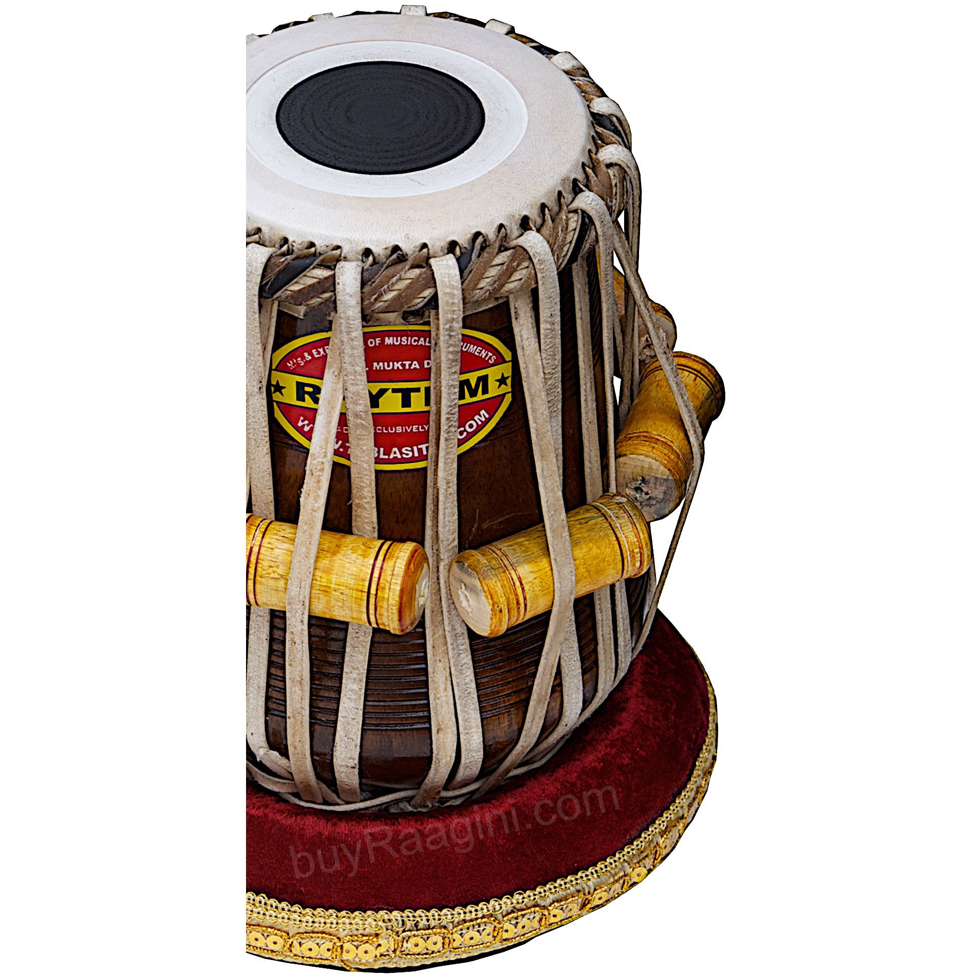 Mukta Das Tabla Set, Concert Quality, 3.5 Kilograms Chromed Copper Bayan, Sheesham Dayan with Padded Bag, Book, Hammer, Cushions, Cover, Kolkata Tabla Drums (PDI-AEB)