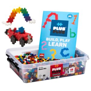 plus plus plus-plus - open play set - 3,600 piece in storage tub - basic color mix - construction building stem toy, interlocking mini puzzle blocks for kids, assorted, 100