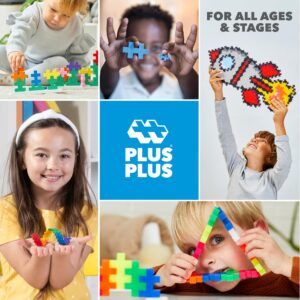 PLUS PLUS BIG - Open Play Set - 600 Piece in Storage Tub- Basic Color Mix, Construction Building Stem Toy, Interlocking Large Puzzle Blocks for Toddlers and Preschool