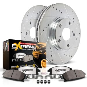 power stop k3167-36 z36 truck and tow front drilled slotted brake rotors and carbon fiber ceramic pads brake kit for ford expedition ford f-150 lincoln navigator