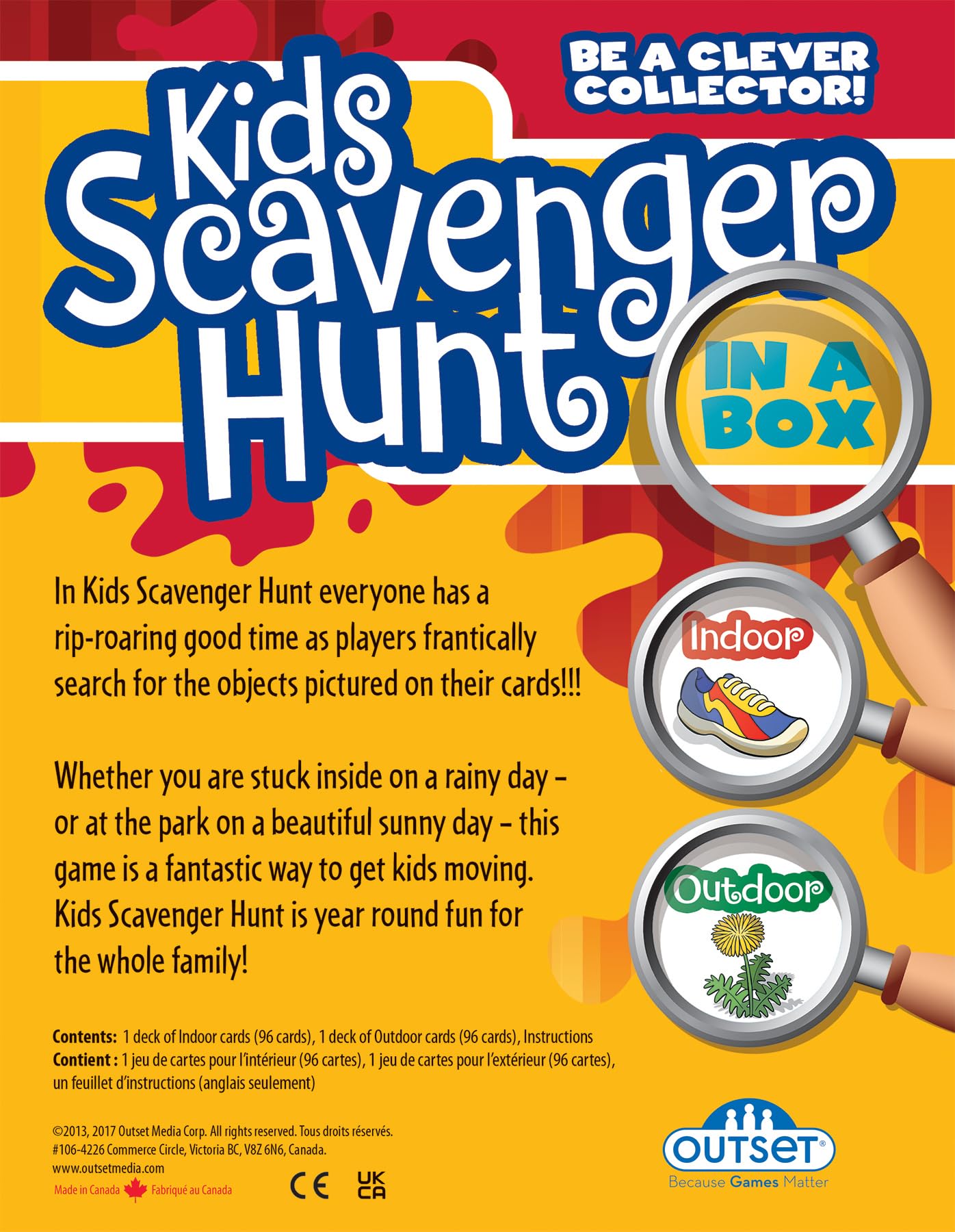 Kids Scavenger Hunt - Children's Game - Ages 6+ - Indoor and Outdoor Scavenger Hunt Game - Develops Gross Motor Skills - for 2 or More Players Individually or Team Play