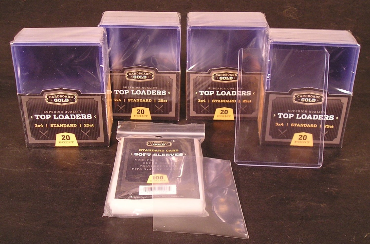 300 3" X 4" Top Loaders for Sports Trading Cards - 12 Packs of 25 Plus 300 Soft Sleeves