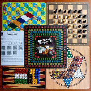 Merchant Ambassador: Classic Games, Enjoy 100 Different Games, Includes 5 Double-Sided Playing Boards, Fun for Children and Adults, For Ages 3 and up