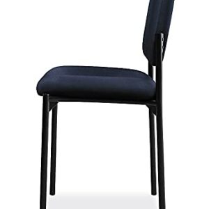 Basyx VL606VA90 VL606 Series Stacking Armless Guest Chair, Navy Fabric