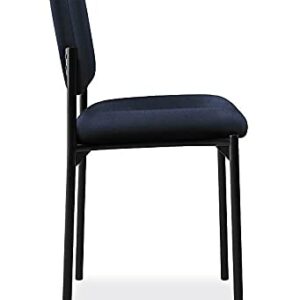 Basyx VL606VA90 VL606 Series Stacking Armless Guest Chair, Navy Fabric