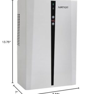 Ivation IVADM45 Powerful Mid-Size Thermo-Electric Intelligent Dehumidifier w/Auto Humidistat - For Small Spaces of Up to 100 Square Feet