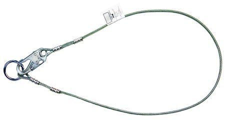 Honeywell ANSI Z359-2007 Compliant 2' Cable Anchorage Connector w/Vinyl-Coated Wire Rope, snap Hook & 3'' O-Ring 8186V-Z7/2FTV