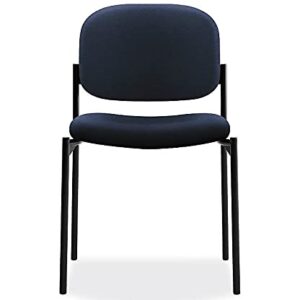 Basyx VL606VA90 VL606 Series Stacking Armless Guest Chair, Navy Fabric