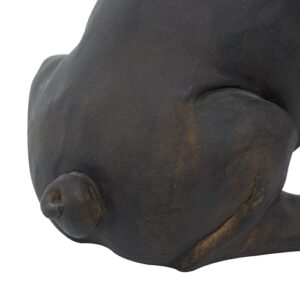 Deco 79 Polystone Bulldog Decorative Sculpture Distressed Sitting Home Decor Statue, Accent Figurine 10" x 7" x 11", Brown