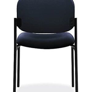 Basyx VL606VA90 VL606 Series Stacking Armless Guest Chair, Navy Fabric