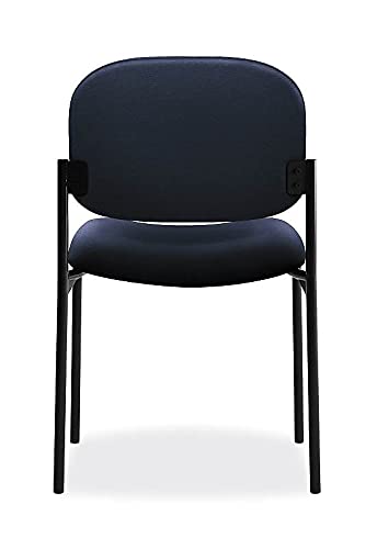 Basyx VL606VA90 VL606 Series Stacking Armless Guest Chair, Navy Fabric