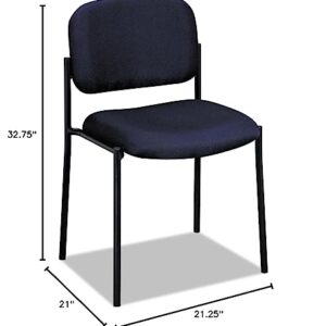 Basyx VL606VA90 VL606 Series Stacking Armless Guest Chair, Navy Fabric