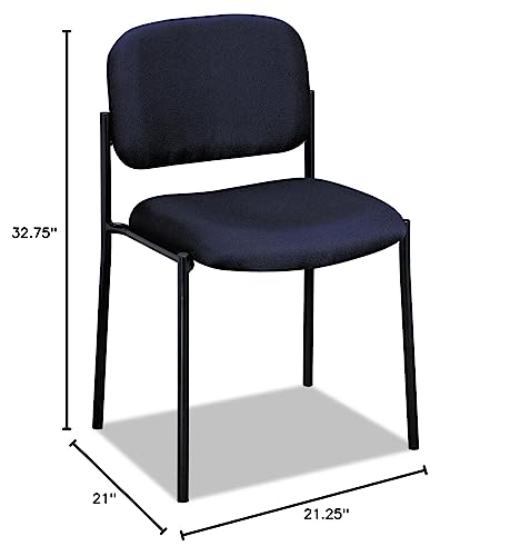 Basyx VL606VA90 VL606 Series Stacking Armless Guest Chair, Navy Fabric