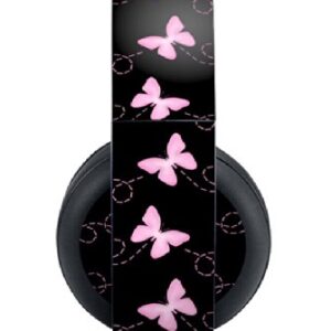 Pastel Butterflies Pink on Black - Decal Style Vinyl Skin fits Original Sony PS4 Gold Wireless Headphones (HEADPHONES NOT INCLUDED)