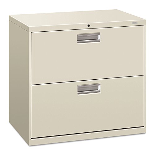 HON 600-Series Standard Lateral File with Lock, 2 Drawers, 28"H x 30"W x 19 1/4"D, Light Gray