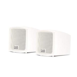 acoustic audio aa321w mountable indoor speakers 400 watts white bookshelf pair