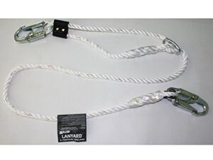 honeywell 4' 1/4'' ss wire rope lanyard w/2 locking snap hooks 207lss/4ftss