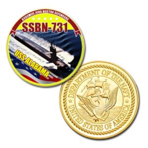 u.s navy uss alabama ssbn-731 gp printed challenge coin