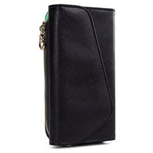 Kroo Clutch Wallet with Wristlet and Crossbody Strap for Smartphones or Phablets up to 5.7 Inch - Carrying Case - Frustration-Free Packaging - Green