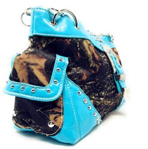 gocowgirl western belt buckle purse camouflage camo handbag (blue)