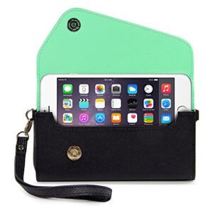 Kroo Clutch Wallet with Wristlet and Crossbody Strap for Smartphones or Phablets up to 5.7 Inch - Carrying Case - Frustration-Free Packaging - Green