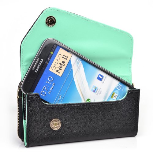 Kroo Clutch Wallet with Wristlet and Crossbody Strap for Smartphones or Phablets up to 5.7 Inch - Carrying Case - Frustration-Free Packaging - Green