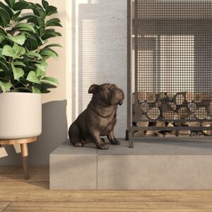 Deco 79 Polystone Bulldog Decorative Sculpture Distressed Sitting Home Decor Statue, Accent Figurine 10" x 7" x 11", Brown