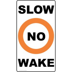 compliancesigns.com slow no wake safety label decal, 24x13 inch 2-pack reflective vinyl for recreation