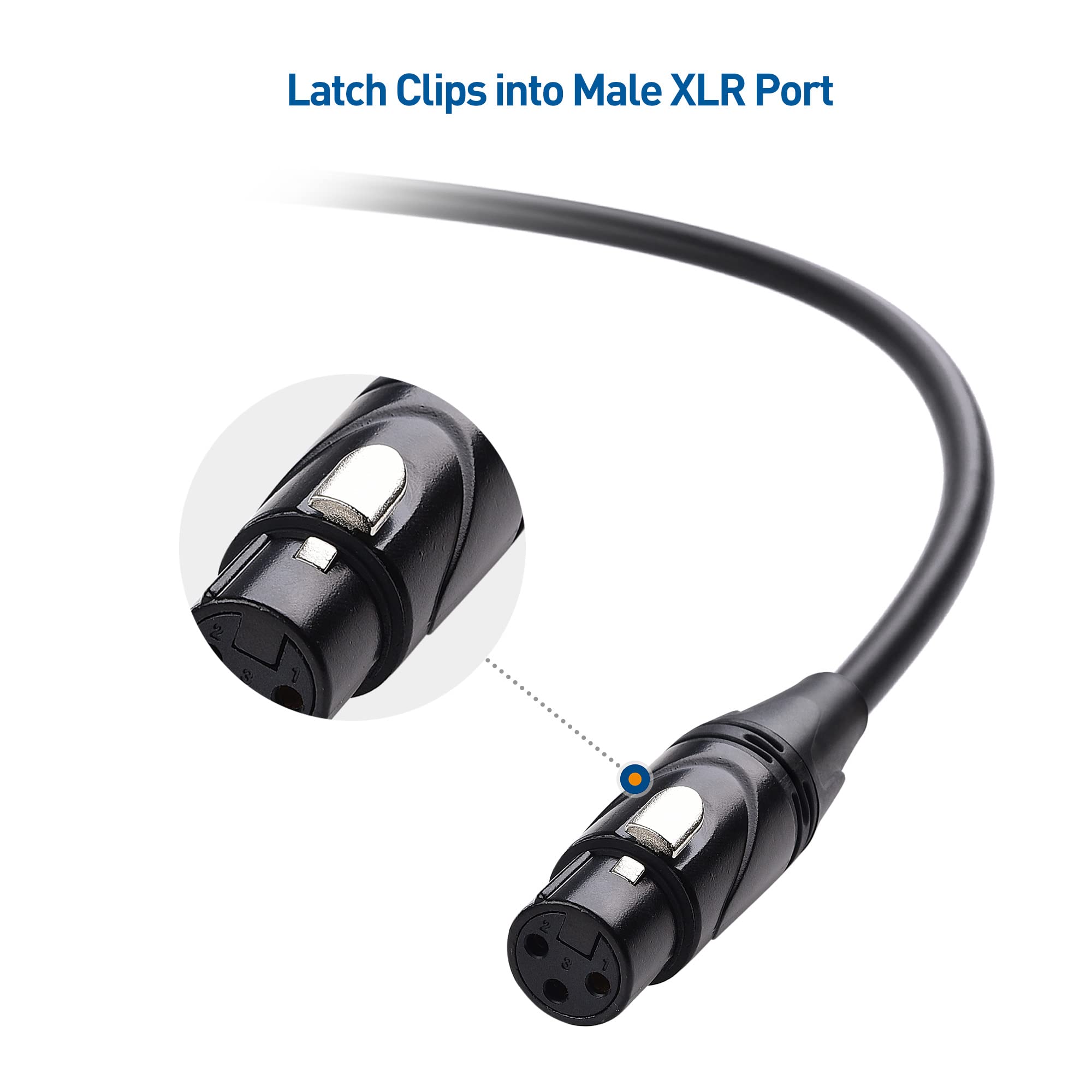 Cable Matters 2-Pack Premium Short XLR to XLR Cables, XLR Microphone Cable 3 Feet, Oxygen-Free Copper (OFC) XLR Male to Female Cord, Mic Cord, XLR Speaker Cable, Black