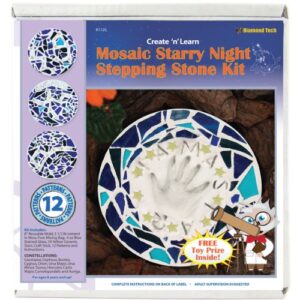 diamond tech create n learn mosaic stepping stone kit, starry night