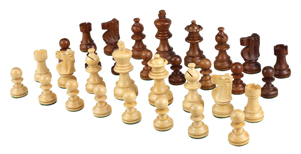 Morrigan Weighted Wood Chess Pieces, 3.5 Inch King, Pieces Only, No Board