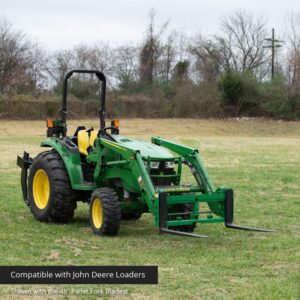 Titan Attachments Pallet Fork Attachment with 36â€ Fork Blades, Receiver Hitch, Fits John Deere Loaders