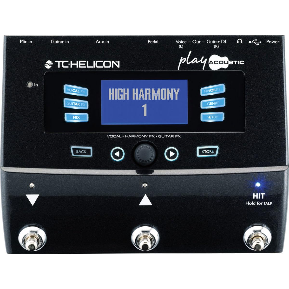 TC Helicon PLAY ACOUSTIC 3-Button Vocal and Acoustic Guitar Effects Stompbox with BodyRez and Looping