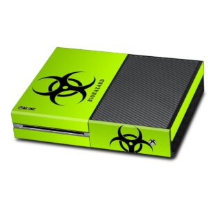 Skins Stickers Compatible for Xbox One Console and Controllers - Protective Vinyl Decals Covers - Biological Hazard - Leather Texture