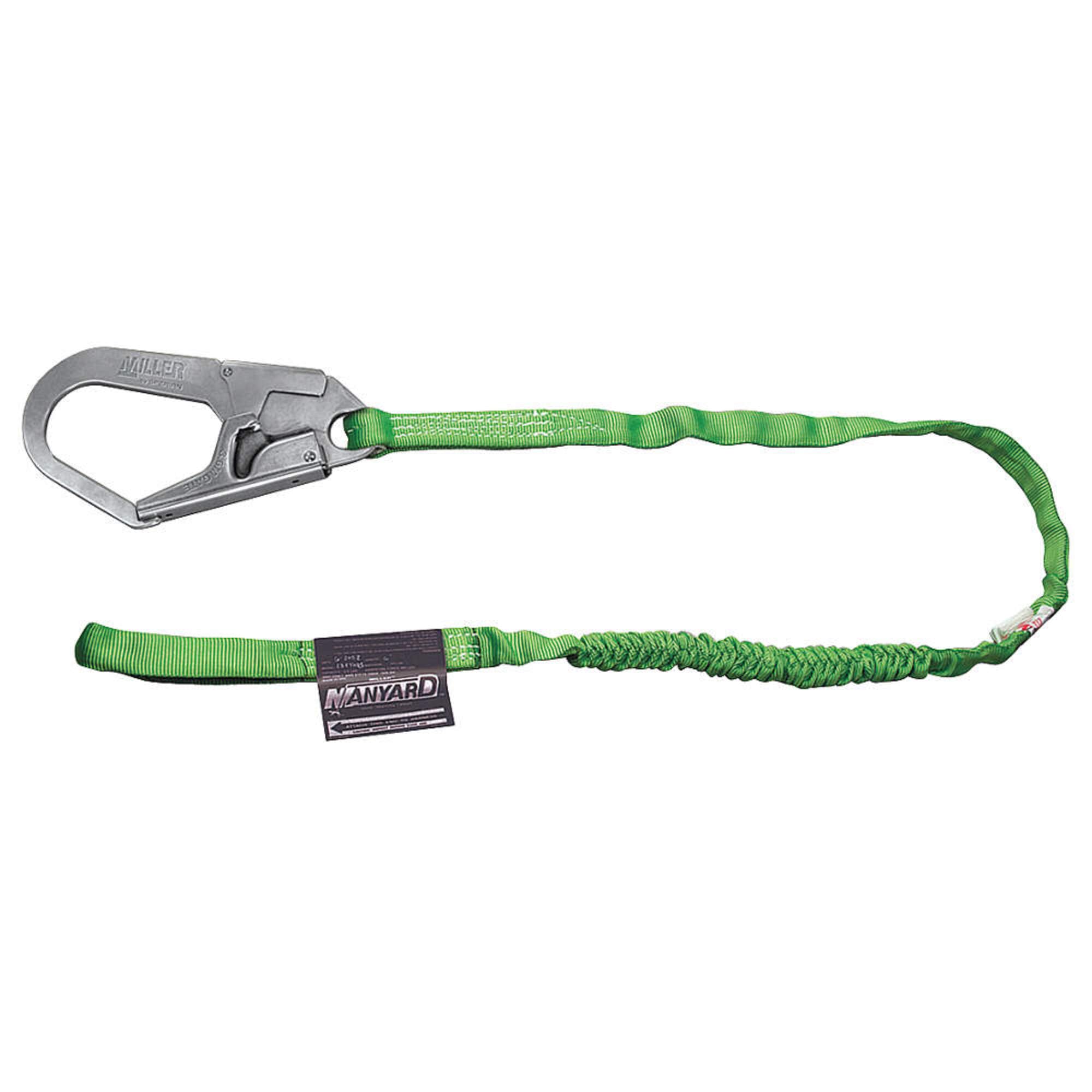 Honeywell ANSI Z359.13 Compliant 6' Web Lanyard w/1 Locking rebar Hook (2-1/2'') & 1 Choke-Off Loop 233TWRS-Z7/6FTGN