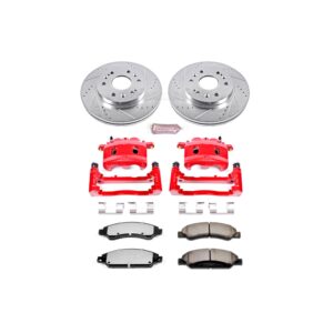 Power Stop KC2067-36 Front Z36 Truck and Tow Brake Kit with Calipers Drilled and Slotted Brake Rotors and Brake Pads For Escalade, ESV, EXT | Silverado 1500 Suburban 1500 | Sierra 1500 Yukon XL 1500